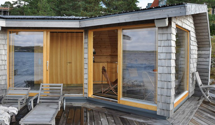 Creative Timber-Clad Sauna in Sweden